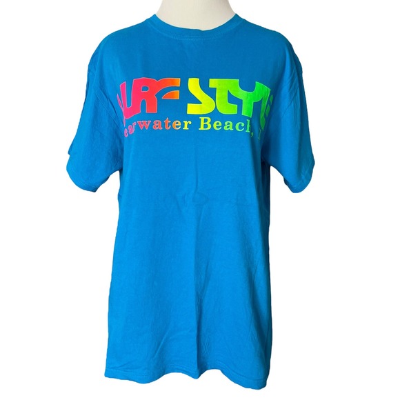 surf style | Tops | Retro Surf Style Neon Logo Graphic Tee Clearwater ...